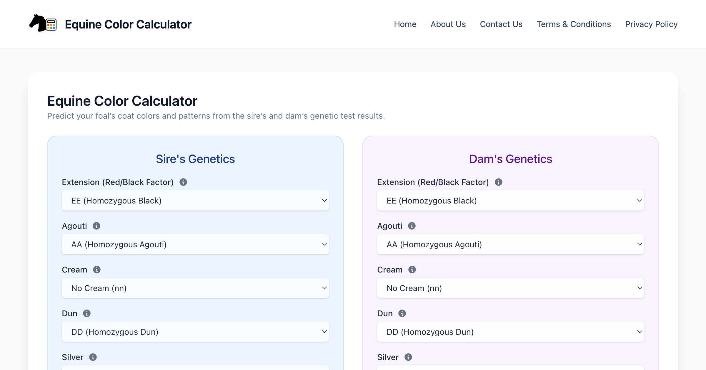 Equine Color Calculator